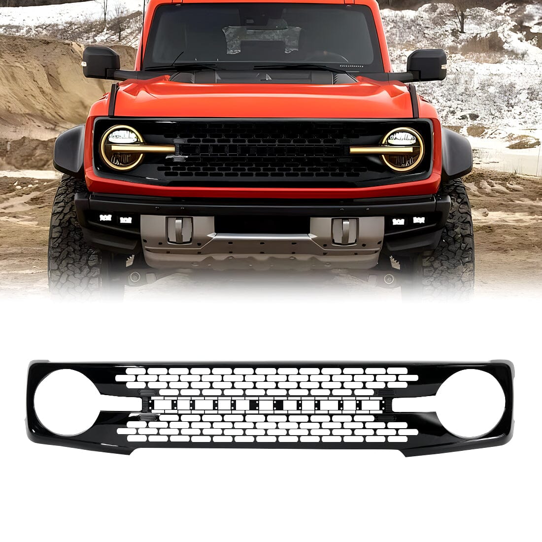 2021-2023 Ford Bronco High Configuration Style Front Grille With DIY ...