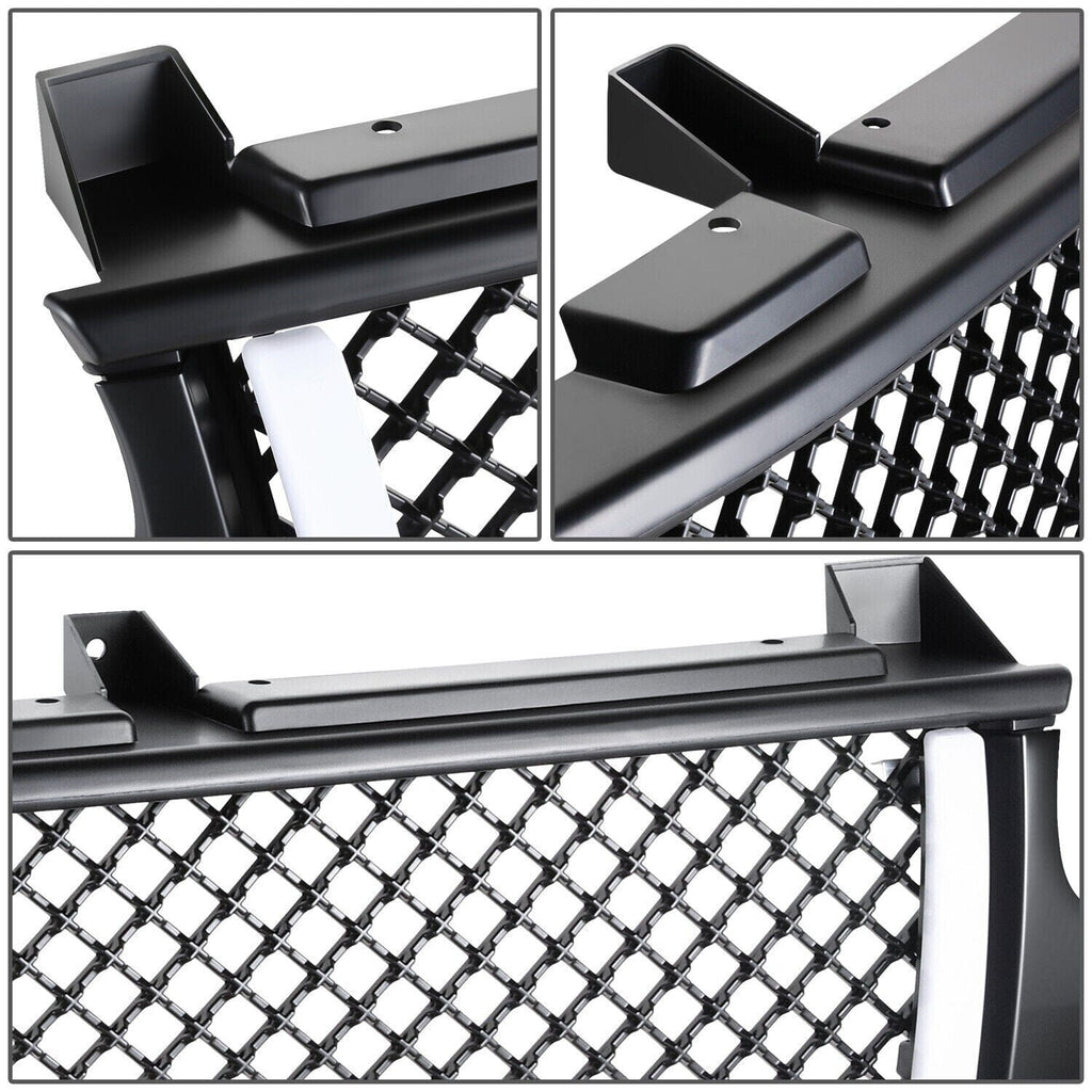 Mesh Front Grille w/LED DRL-Matte Black For 99-06 Chevy Silverado ...