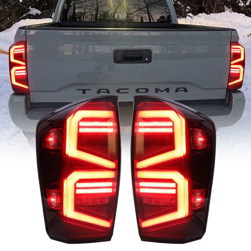 Smoked LED Tail Lights w/DRL Sequential Signal For 16-23 Toyota Tacoma ...