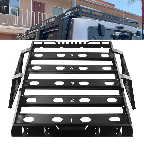 4DR Rear Roof Rack W/Double Ladders For Jeep Wrangler JK | AMOFFROAD ...
