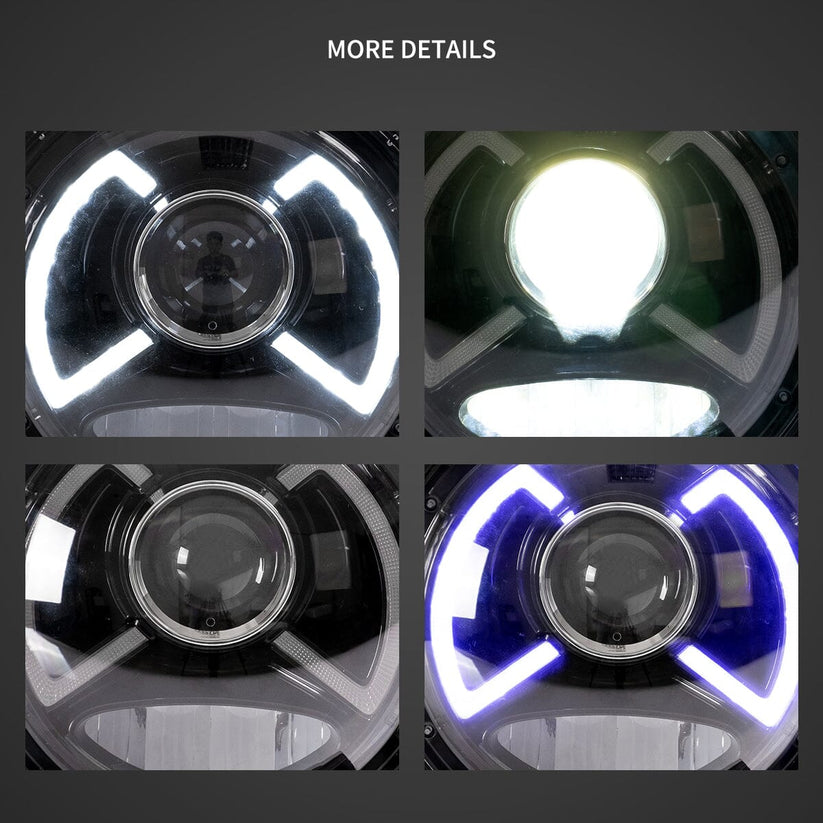 Full LED Dual Beam Projector Headlights w/Blue Breath Light For 18-23 ...