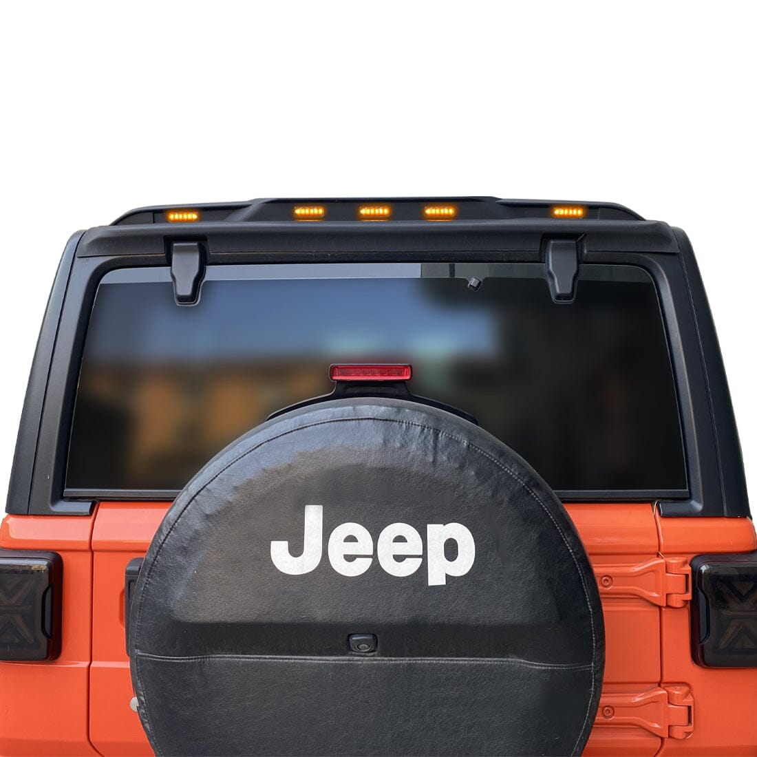 Rear Roof Spoiler w/ Amber LED Lights for 18-23 Jeep Wrangler JL ...