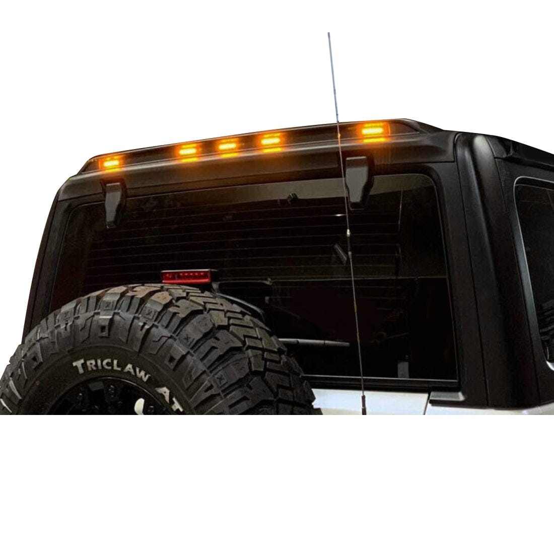 Rear Roof Spoiler w/ Amber LED Lights for 18-23 Jeep Wrangler JL ...